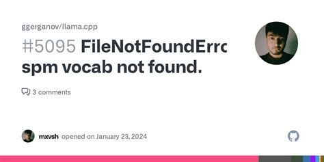 FileNotFoundError Spm Vocab Not Found Issue 5095 Ggerganov Llama