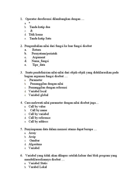 Soal Uas Pemrograman Dasar Pdf