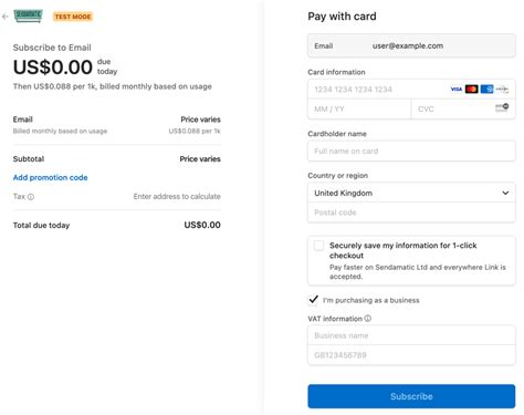 Billing Details Sendamatic Docs