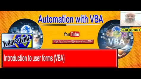 Introduction To User Forms Vba Youtube