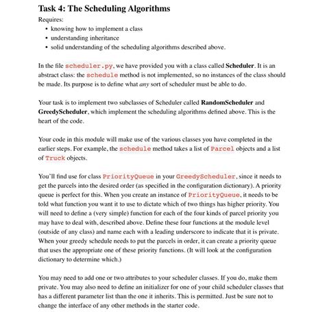 Task The Scheduling Algorithms Requires Knowing Chegg