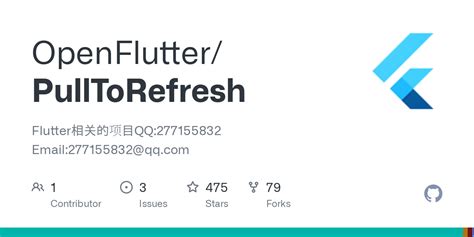 GitHub OpenFlutter PullToRefresh Flutter相关的项目QQ Email qq