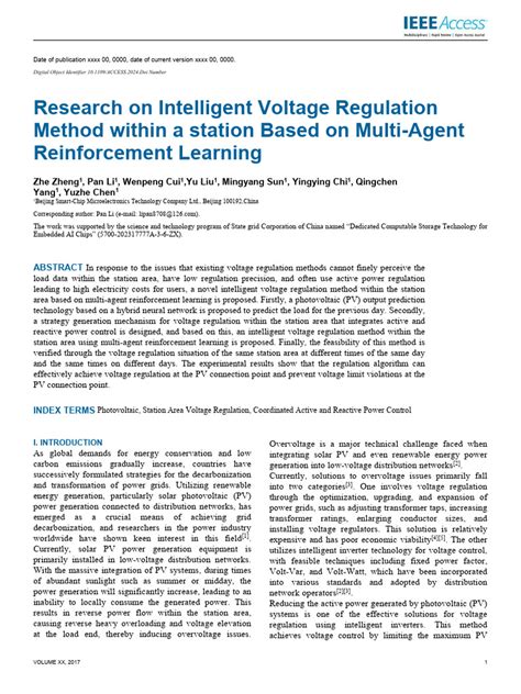 Research On Intelligent Voltage Regulation Method Within A Station Based On Multi Agent