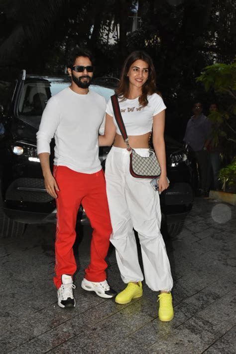 Bhediya Actors Varun Dhawan And Kriti Sanon Step Out Wearing Bright