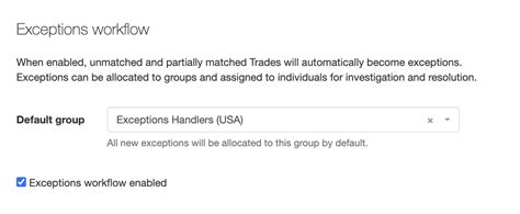 Configuring Exceptions Workflow Duco