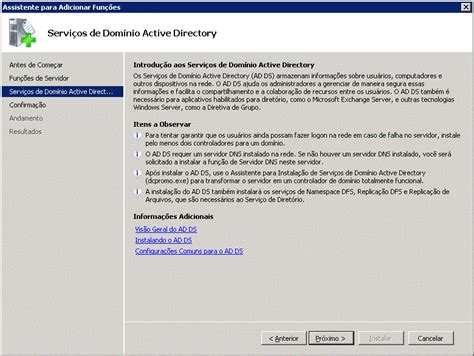 Instalando Active Directory Windows Server 2008