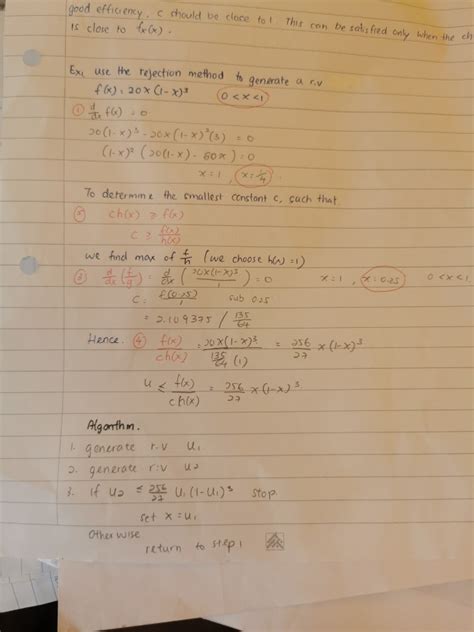 write an acceptance rejection method algorithm to