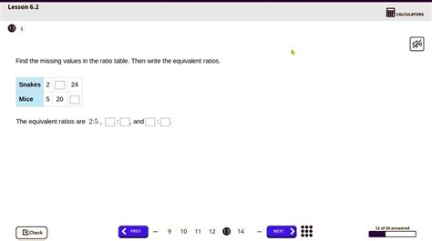 Lesson 62 13 I Find The Missing Values In The Ratio Table Then Write