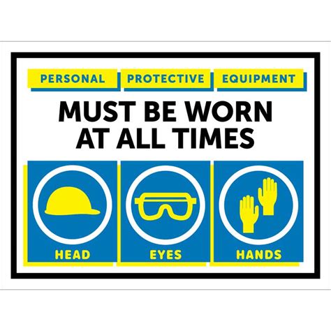 Ppe Must Be Worn At All Times Visual Workplace Inc