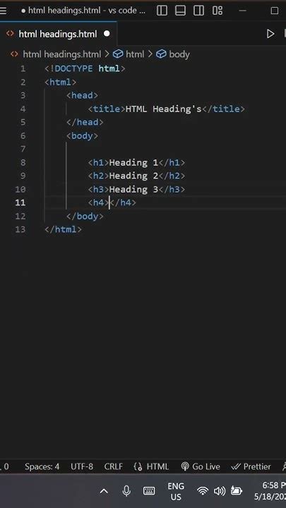 How Many Html Heading Learnbyshyam Html Html5 Youtube