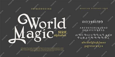 우아하고 현대적인 세리프 알파벳 글꼴 대문자 및 숫자 글꼴 빅토리아 서체 프리미엄 벡터