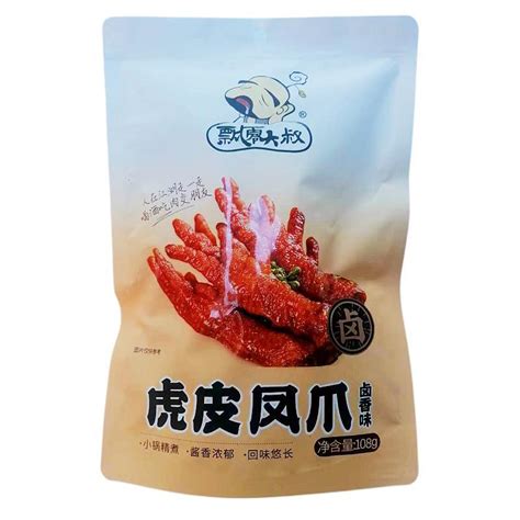 飘零大叔虎皮凤爪卤香味108克 袋鸡爪即食休闲零食网红 虎窝淘