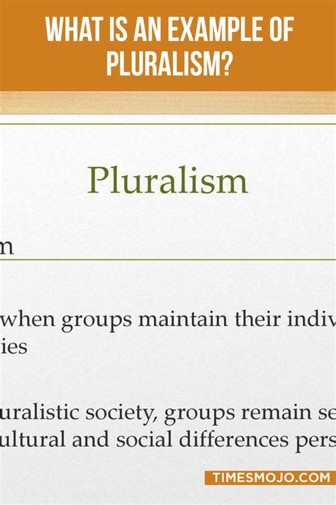 What Is An Example Of Pluralism Timesmojo