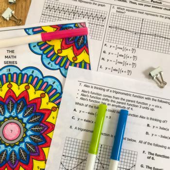 Graphing Sine And Cosine Functions Math With Color By The Math Series
