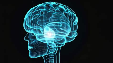 Exploring The Intricate Neural Pathways In A Glowing Brain Model During