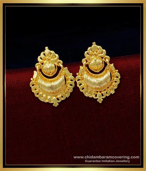 Buy Traditional Daily Wear Plain Gold Earrings Design For Women