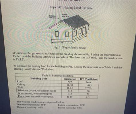 Solved Project Heating Load Estimate Fig Single Chegg Com