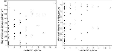 Size And Diameter Of The Home Range Minimum Complex Polygon Of