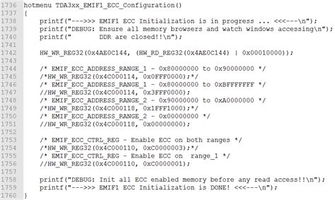 RTOS TDA3 TDA3 EMIF1 ECC CONFIGURATION Problem Processors Forum