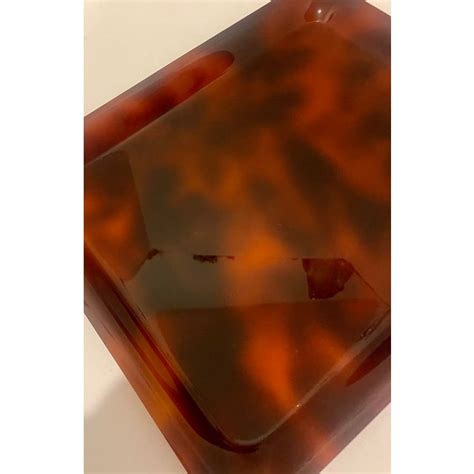 Italian Large Tortoise Shelll Lucite Serving Tray Chairish