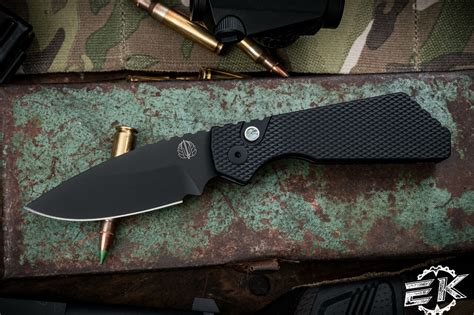 Protech Strider Pt Automatic Folding Knife Textured Black 3 05 Magnacut Dlc