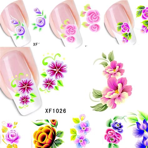 Buy 20sheets Flower Water Transfer Stickers Nail Art