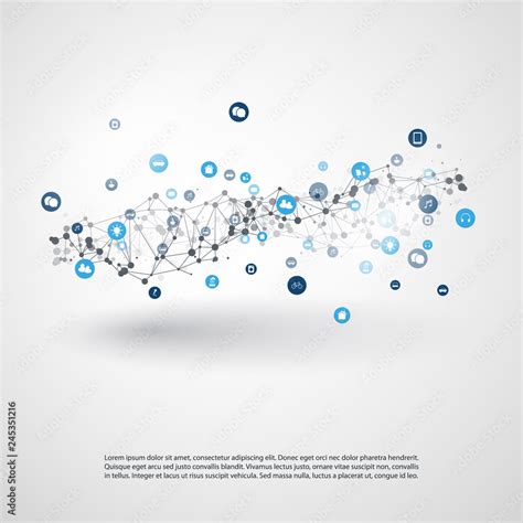 Internet Of Things Cloud Computing Design Concept With Icons Digital