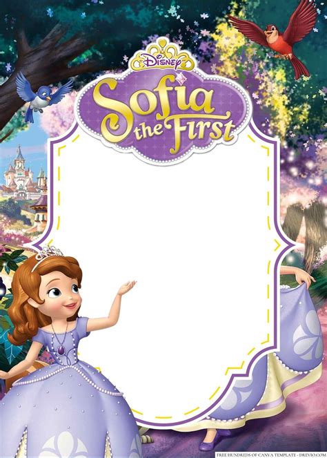 16 Sofia The First Canva Birthday Invitation Templates Sofia The
