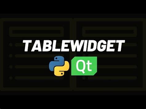 Qtablewidget Python Pyqt Qt Designer Youtube