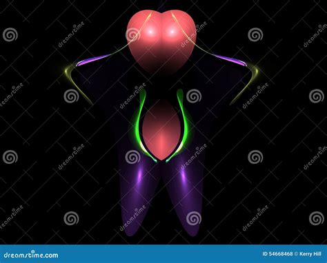 Three Dimensional Symbolic Female Body Stock Illustration