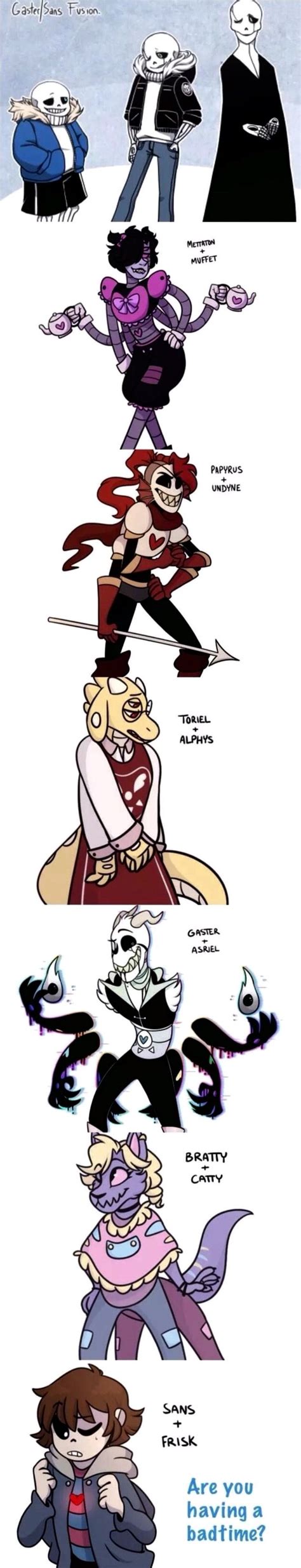 Character Fusion Au Papyrus Undyne Alphys Toriel Sans Gaster Gaster