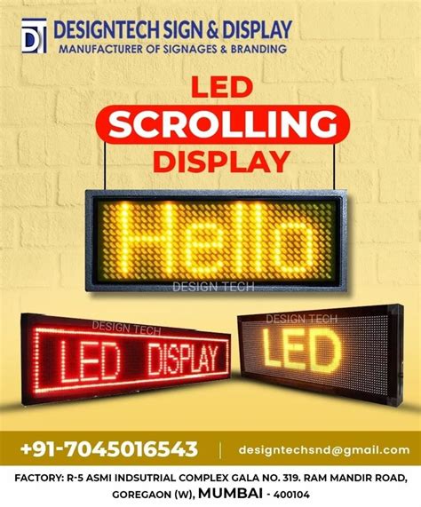 Red Wall Mounted Single Color Scrolling Led Display Board Model Name Number P10customized At