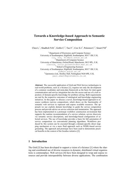 pdf towards a knowledge based approach to semantic service composition