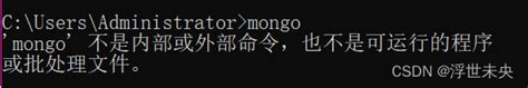 windows下使用mongo命令提示不是内部或外部命令 mongodb use不是内部命令 csdn博客