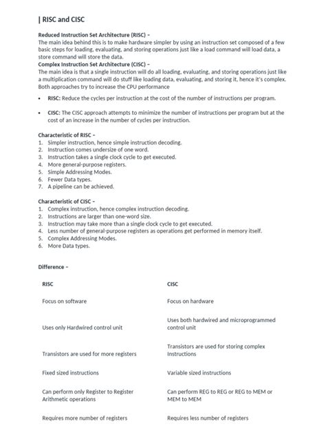 Risc And Cisc Pdf Integrated Circuit Classes Of Computers