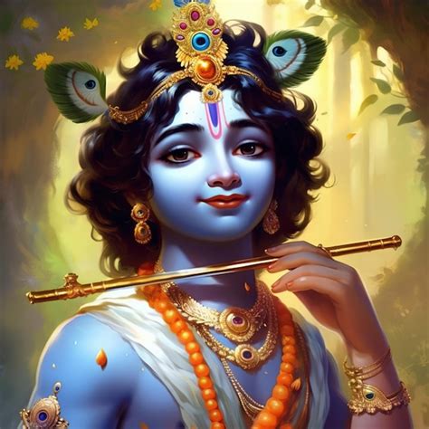 premium photo lord krishna and playing flute on the occasion of