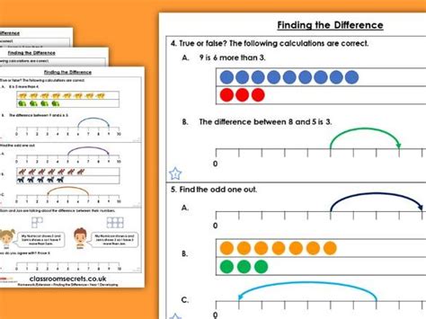 Year 1 Finding The Difference Autumn Block 2 Maths Homework Extension