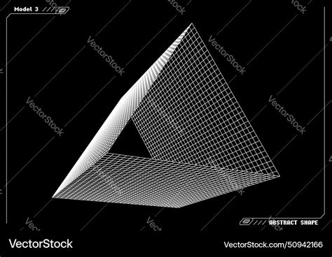 Abstract 3d Wireframe Shape Or Basic Element Vector Image