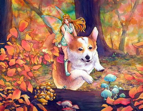 Commission Welsh Corgi And Her Fairy Queen By Annsquare On Deviantart