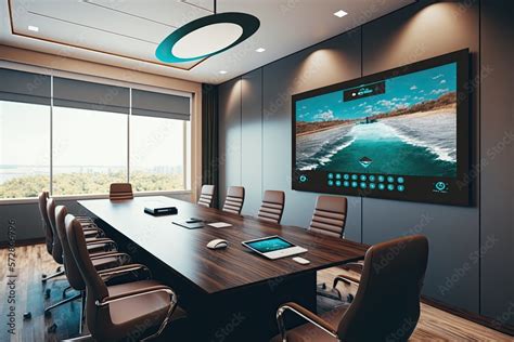 Futuristic Conference Room A Modern Conference Room Equipped With The