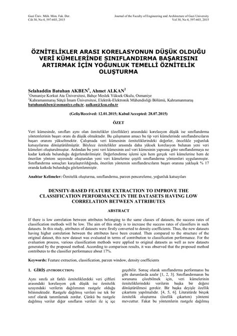 Pdf Density Based Feature Extraction To Improve The Classification