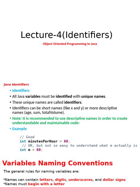 Lecture 4 Identifiers Pdf