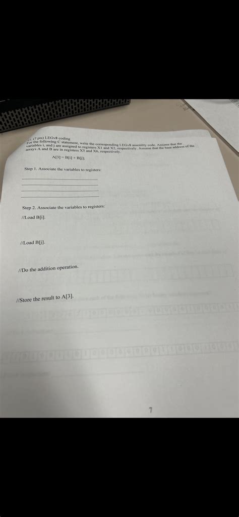 solved 7 ﻿pts ﻿legv8 ﻿codingfor the following c