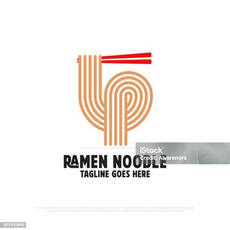 라면 국수 로고 디자인 벡터 음식과 음료 로고 아이콘 벡터 일러스트 일본 레스토랑 로고 아이디어에 가장 적합 개념에 대한 스톡