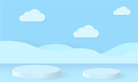 연단과 최소한의 파란색 장면으로 3d 파란색 배경 렌더링 연단에서 제품을위한 3d 렌더링 0명에 대한 스톡 벡터 아트 및 기타 이미지 Istock