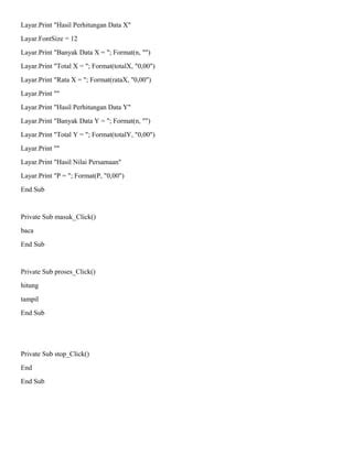 Rumus VB Menghitung Nilai Persamaan DOC