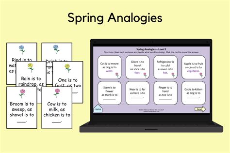 Spring Analogy Cards Speech Therapy Ideas