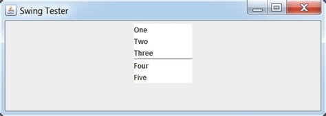 Swing 示例 向 Listbox 添加分隔符 Swing 编程示例
