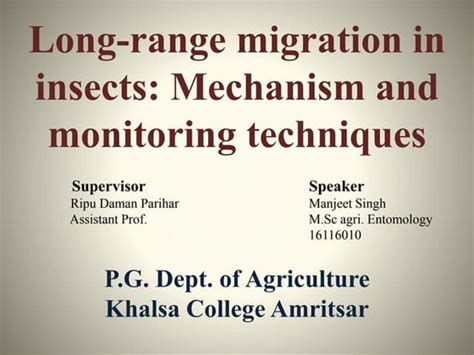 Insect Migration And Displacement Pptx