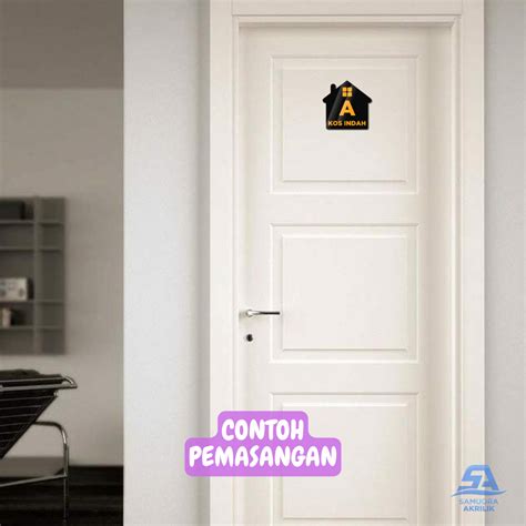 Jual Nomor Pintu Kamar Kost Kosan Tempel Akrilik Papan Nomor Pintu